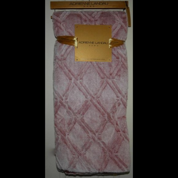 Adrienne Landau | Bedding | Adrienne Landau Faux Fur Throw Blanket Rose ...